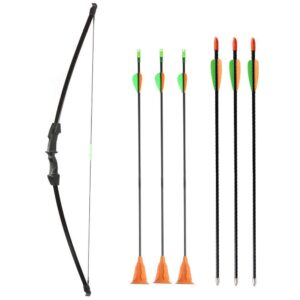 huntingdoor archery bow set archery bow and arrows for teenagers 45inch 15lbs takedown recurve bow with 3 fiberglass targeting arrows and 3 suction cup arrows teens lh rh