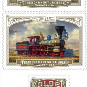 Transcontinental Railroad Sheet of 18 US First Class Postage Stamps American Golden Spike Train (18 Stamps)