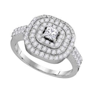 dazzlingrock collection 14kt white gold womens princess diamond solitaire triple halo bridal wedding engagement ring 1.00 ctw