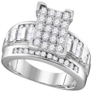 dazzlingrock collection 10k white gold diamond cindy's dream cluster bridal wedding engagement ring 2 ctw - size 8