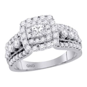 dazzlingrock collection 14kt white gold womens princess diamond princess egl bridal wedding engagement ring 1-1/3 ctw