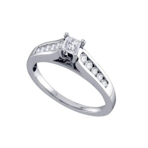 dazzlingrock collection 14k white gold women's princess diamond solitaire engagement ring 1/2 ctw