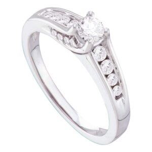 dazzlingrock collection 14kt white gold womens round diamond solitaire bridal wedding engagement ring 1/2 ctw