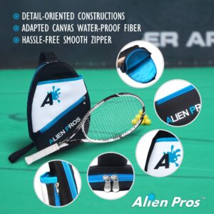 ALIEN PROS Lightweight Tennis Sling Backpack for your racket and other essentials - Pack quickly and lightly for tennis and in life - Tennis Racket Bag Sling Bag for men and women, Blue