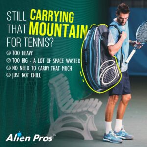 ALIEN PROS Lightweight Tennis Sling Backpack for your racket and other essentials - Pack quickly and lightly for tennis and in life - Tennis Racket Bag Sling Bag for men and women, Blue