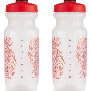 Peakline Sports - 2nd Gen Big Mouth Bike Water Bottle (21 oz) by Specialized Bikes (2-Pack) (Clear / Red)