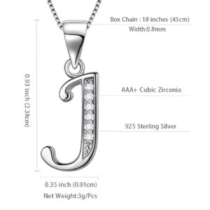 Aurora Tears Letter J Necklace Initial 925 Sterling Silver Alphabet Pendant Crystal Name Gift Women Cubic Zirconia Jewelry DP0045J