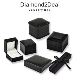 Diamond2Deal 14k Gold 1 cttw Natural Diamond Engagement Bridal Ring Wedding Band Ring Set I2-H-I