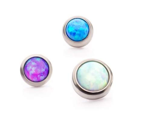 Pierced Owl Set of 3 Synthetic Opal Round Internally Threaded Titanium Dermal Anchor Tops (3mm)