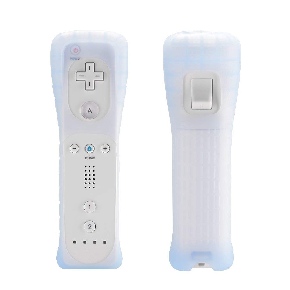 Lactivx 2X Wii Silicone Case Cover with Wrist Strap for Wii Remote Controller (White)