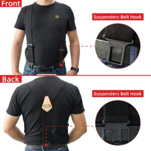 MELOTOUGH Belt Clip suspenders Men Perry suspenders with 2 inch width,non-metal suspenders for casual dress,work place