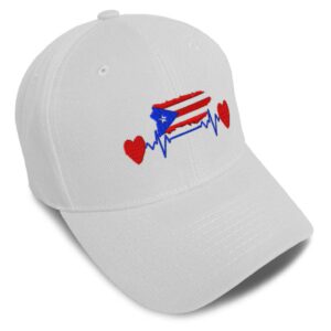 baseball cap puerto rico flag lifeline embroidery acrylic dad hats for men & women strap closure white one size