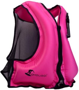 omouboi snorkel vests adults inflatable floatage jackets lightweight kayak buoyancy vest portable floatage vests for diving surfing swimming outdoor water sports (suitable for 90-220lbs)