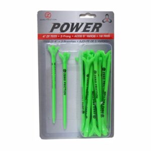 zero friction zft maxx 3-prong 4" distance golf tee, 18 pack, lime