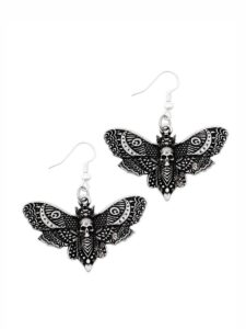 haquil deathhead hawkmoth skull dangle drop earrings for women, zinc, skull jewelry gift