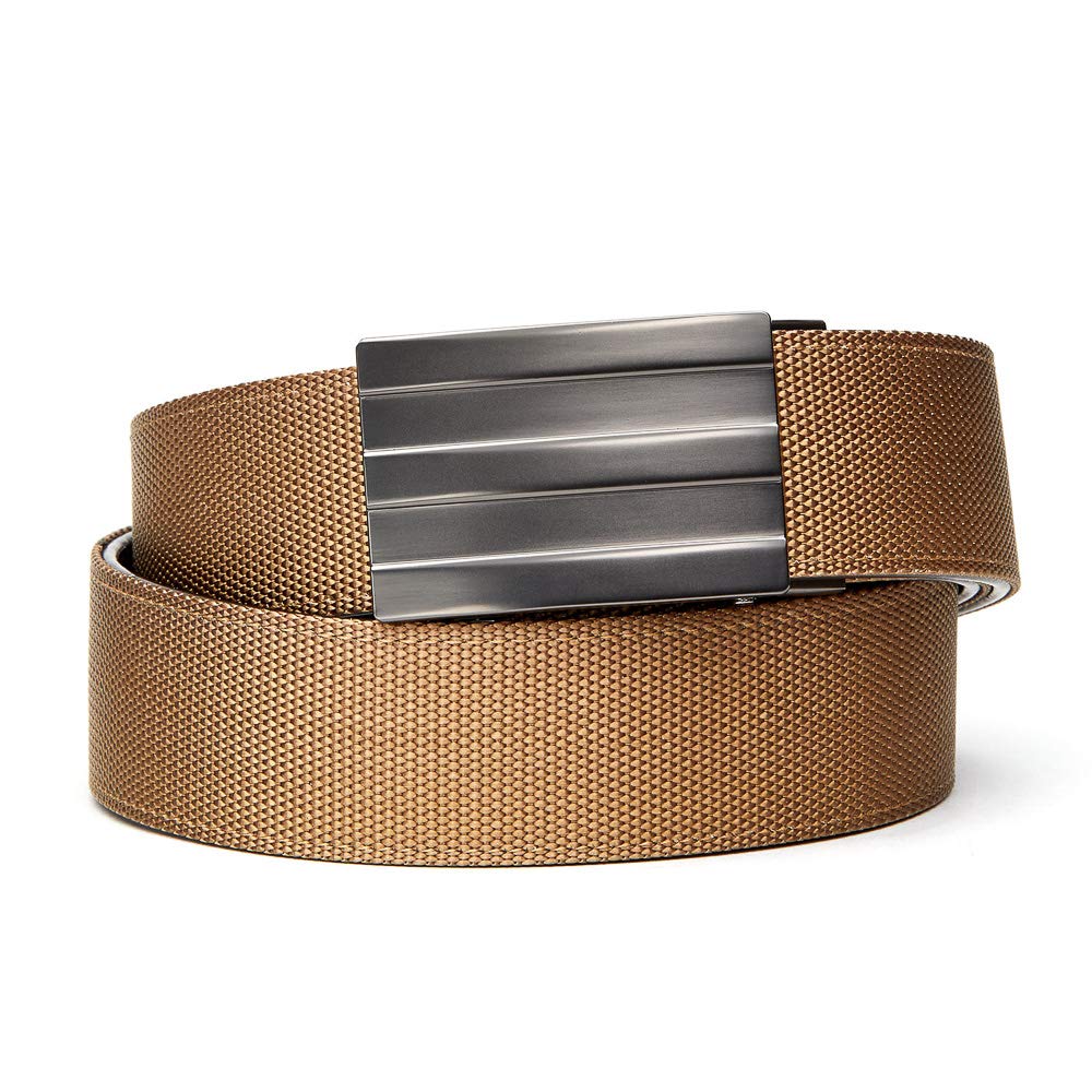 KORE Men’s Nylon Web Track Belts | “Endeavor” Alloy Buckle (Tan 24" to 44")