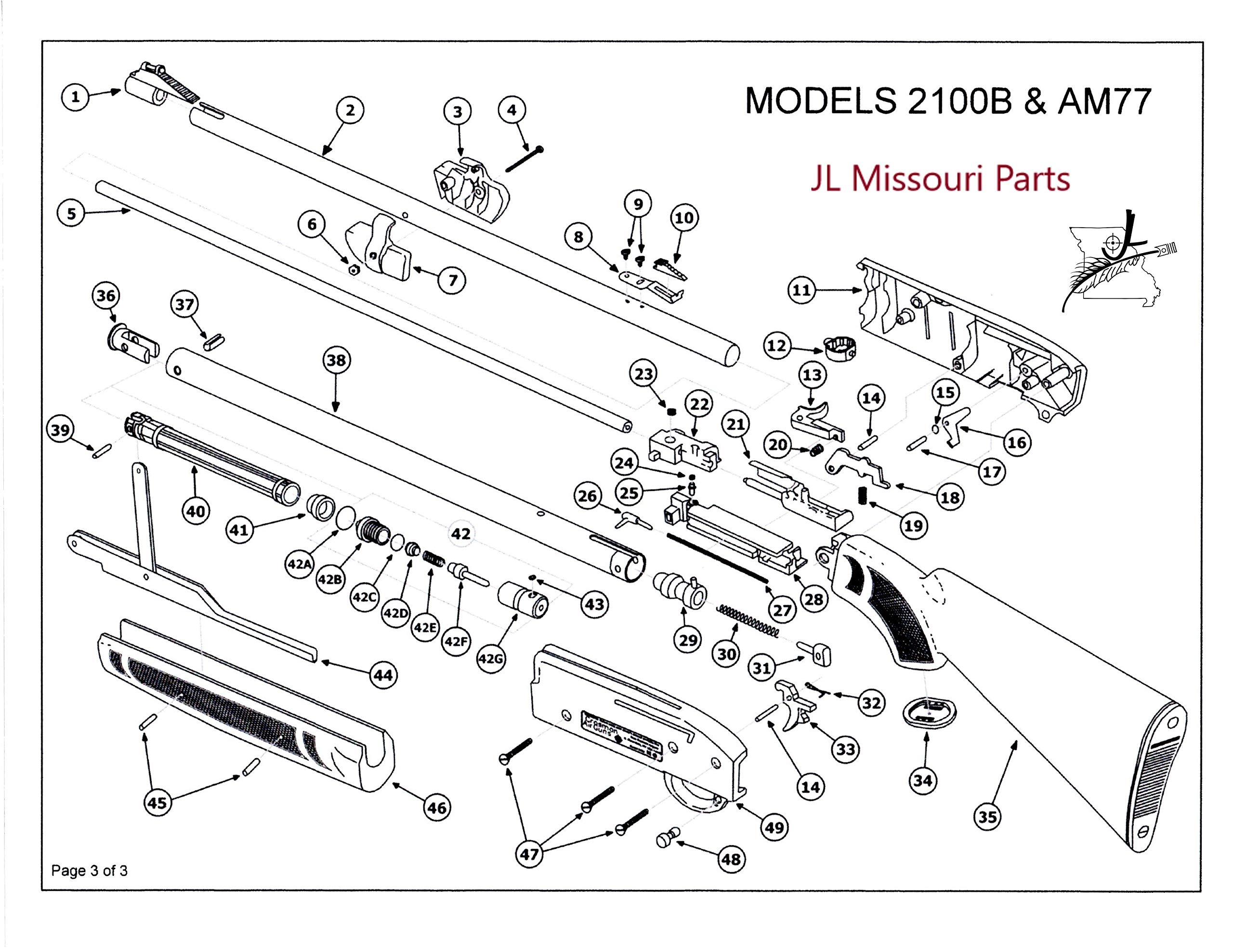 JL Missouri Parts Crosman 2100 A B Classic Rebuild Kit Valve As Seals Set BB Pellet Gun Air Rifle Parts 2200K021, 760-140