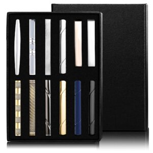 jstyle 12 pcs tie clips set for men tie bar gift for men clip set for regular ties necktie wedding business clips with luxury package