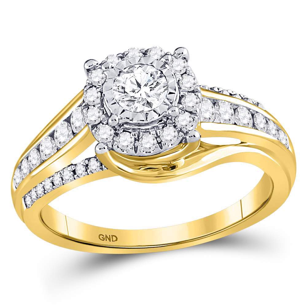 Dazzlingrock Collection 14kt Yellow Gold Womens Round Diamond Solitaire Bridal Wedding Engagement Ring 3/4 ctw