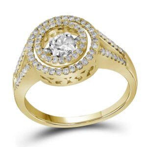 dazzlingrock collection 10kt yellow gold womens round diamond moving twinkle bridal wedding engagement ring 5/8 ctw