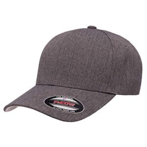 flexfit mens heatherlight cap, melange dark grey, large-x-large us