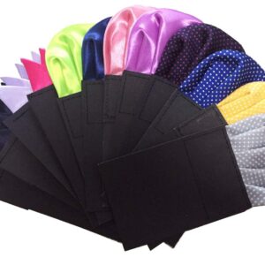 Men's PreFolded Pocket Squares On Card Assorted colors Polka dots Polyester Stain 3 Style 12 pieces