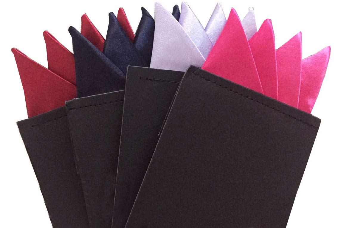 Men's PreFolded Pocket Squares On Card Assorted colors Polka dots Polyester Stain 3 Style 12 pieces