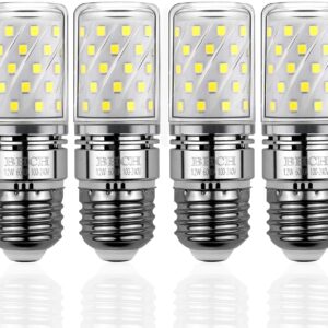 BHCH E26 LED Corn Bulbs 12W,6000K Daylight White,1200LM,Edison Screw Bulbs,100W Incandescent Bulbs Equivalent,Pack of 4