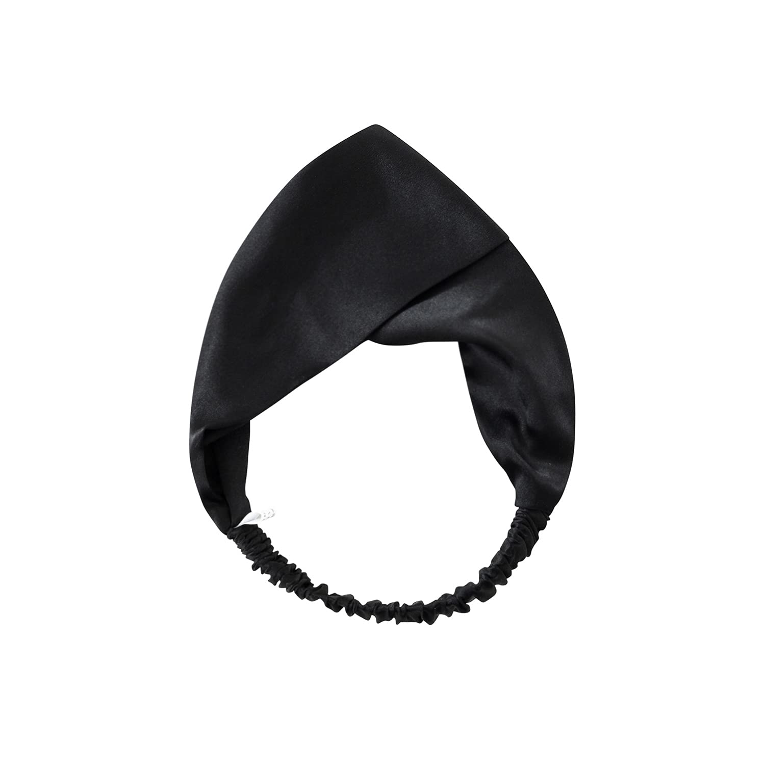 ZIMASILK 100% Mulberry Silk Headband Elastic Twisted Head Hair Wrap Accessory Turban For Women(Black)