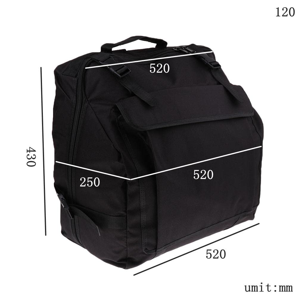 Piano Accordion Storage Bag Case with Pocket Black for Accordionist Students Beginners - for 120 Bass