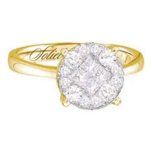 dazzlingrock collection 14kt yellow gold womens princess round diamond soleil bridal wedding engagement ring 1/4 ctw