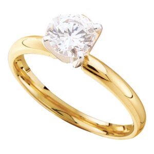 dazzlingrock collection 14kt yellow gold womens round diamond solitaire bridal wedding engagement ring 1/2 ctw