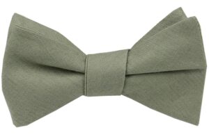 gollate mens solid linen self tie bow ties - classic butterfly bowties - wedding formal bowtie (sage green)