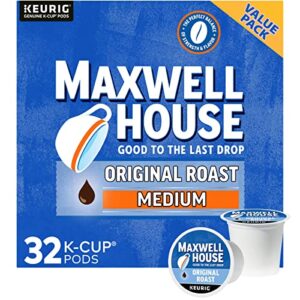 maxwell house original roast medium roast k-cup coffee pods (32 ct box)