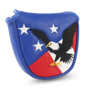 myartte eagle golf head cover mallet putter cover magnetic closure fit all heel shafted putter (blue eagle)