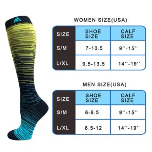 Compression Socks for Women and Men Circulation (3 Pairs) - Best for Nursing,Running,Travel Knee High Socks