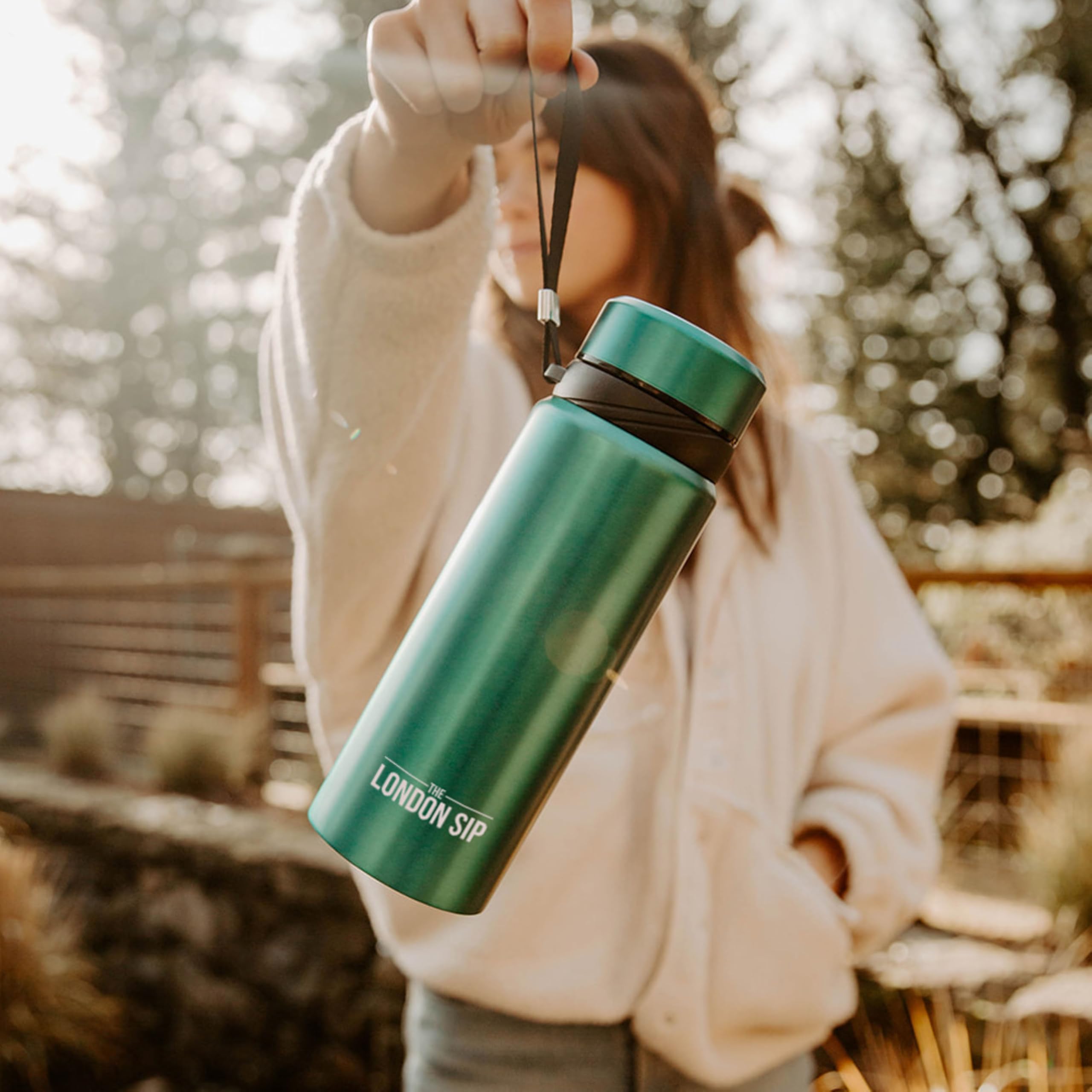 Here & Now Supply Co. 25 oz Multi-Function Travel Mug and Tumbler | Tea Infuser Water Bottle | Fruit Infused Flask | Hot & Cold Double Wall Stainless Steel Coffee Thermos (Celestial Blue)