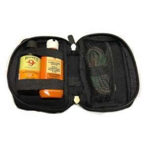 45 caliber quality gun cleaning snake, bore cleaner and lube oil in neoprene case for pistol/handgun