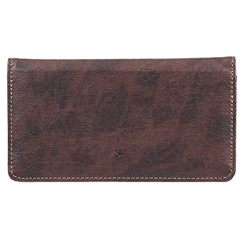 Christian Art Gifts Checkbook Cover for Women & Men - Trust in The Lord - Christian Brown Wallet Faux Leather Bifold Checkbook Cover for Duplicate Checks ID Credit Cards & Pen Loop Holder -Provers 3:5