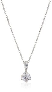 swarovski 7 mm solitaire pendant necklace cz white one size