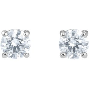 swarovski stilla attract stud pierced earrings, clear round-cut stones in a rhodium-finished setting, part of the swarovski stilla attract collection