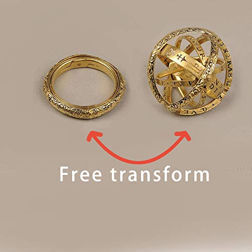 AttractionOIl Gifts 16th Century Germany Astronomical Armillary Sphere SIZE 9 Ring (Gold)