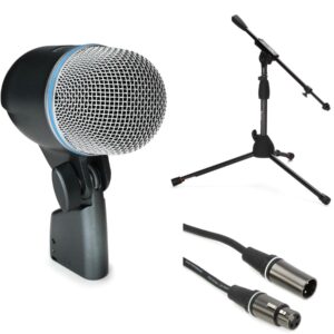 shure beta 52a kick drum microphone pack with stand and cable