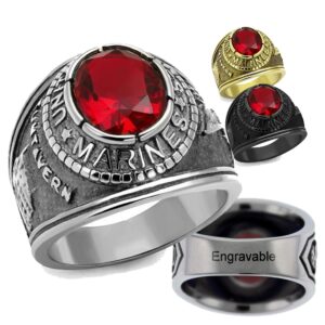 yvo customizable marines ring - free engraving included - stainless steel - size 13