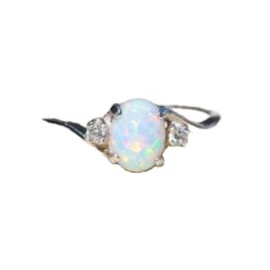 duan white fire opal 925 silver gemstone women jewelry white fire opal cz fashion party jewelry women opal rings size 6-11 (us code 6)