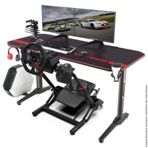 Extreme Sim Racing Wheel Stand Cockpit SGT Racing Simulator -Racing Wheel Stand Black Edition For Logitech G25, G27, G29, G920, Thrustmaster And Fanatec - Heavy Dutty and Foldable