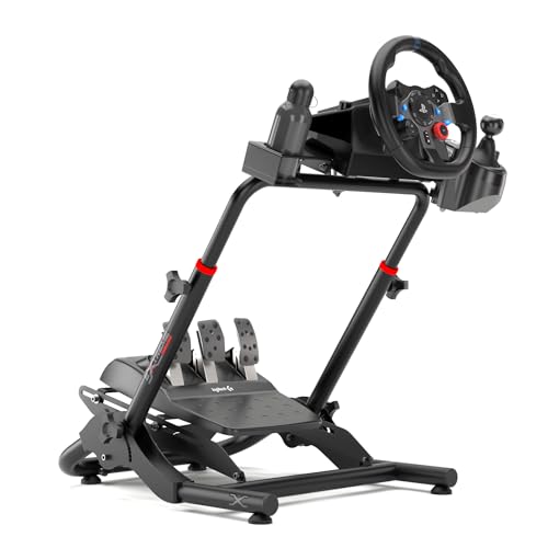 Extreme Sim Racing Wheel Stand Cockpit SGT Racing Simulator -Racing Wheel Stand Black Edition For Logitech G25, G27, G29, G920, Thrustmaster And Fanatec - Heavy Dutty and Foldable