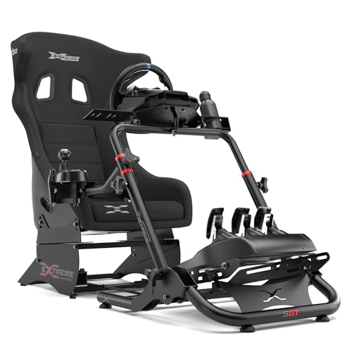 Extreme Sim Racing Wheel Stand Cockpit SGT Racing Simulator -Racing Wheel Stand Black Edition For Logitech G25, G27, G29, G920, Thrustmaster And Fanatec - Heavy Dutty and Foldable