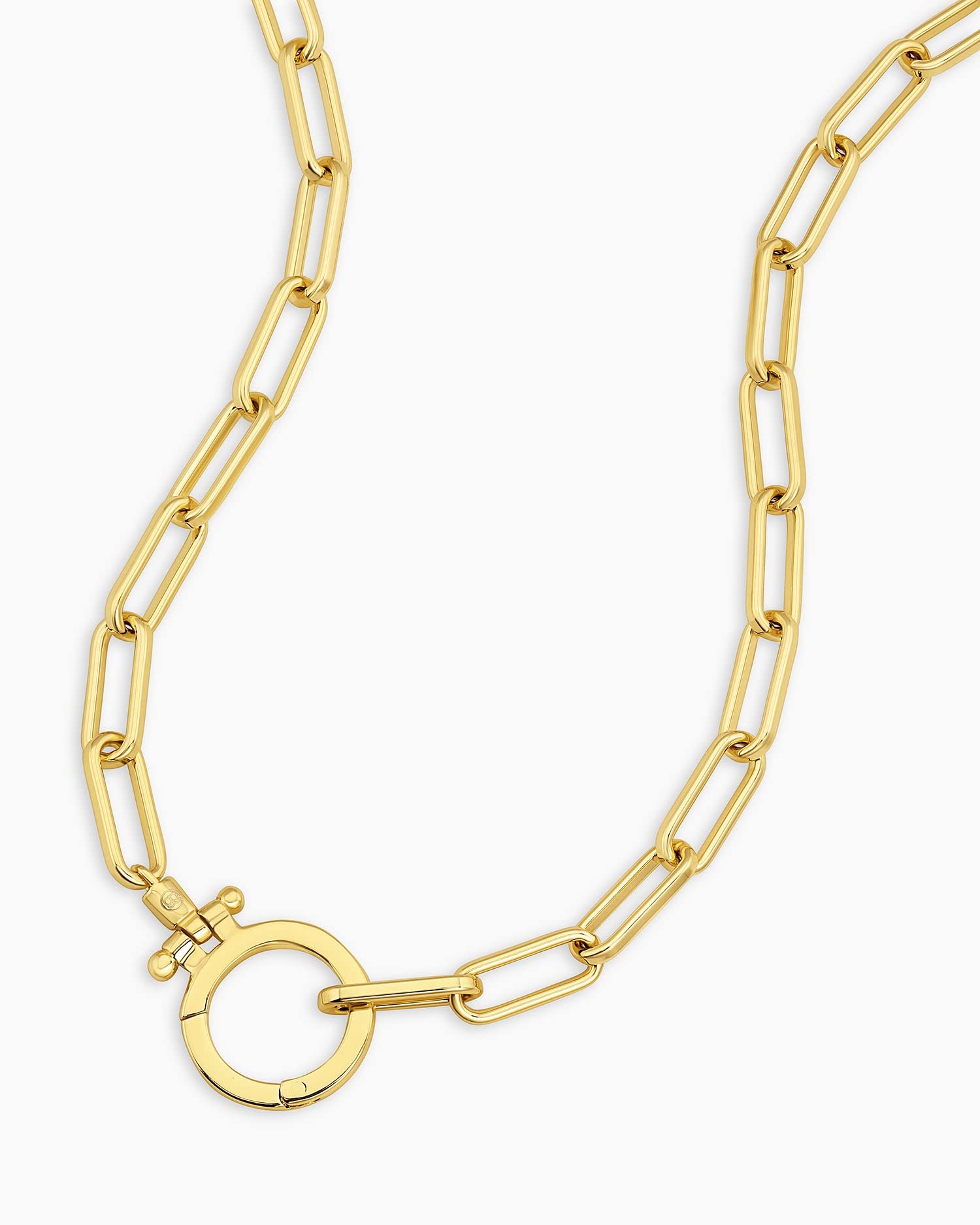 gorjana Women's Parker Necklace, 18k Gold Plated, Paperclip Link Chain w/Chunky Clasp