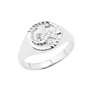 925 sterling silver scorpio zodiac ring jewelry size 4